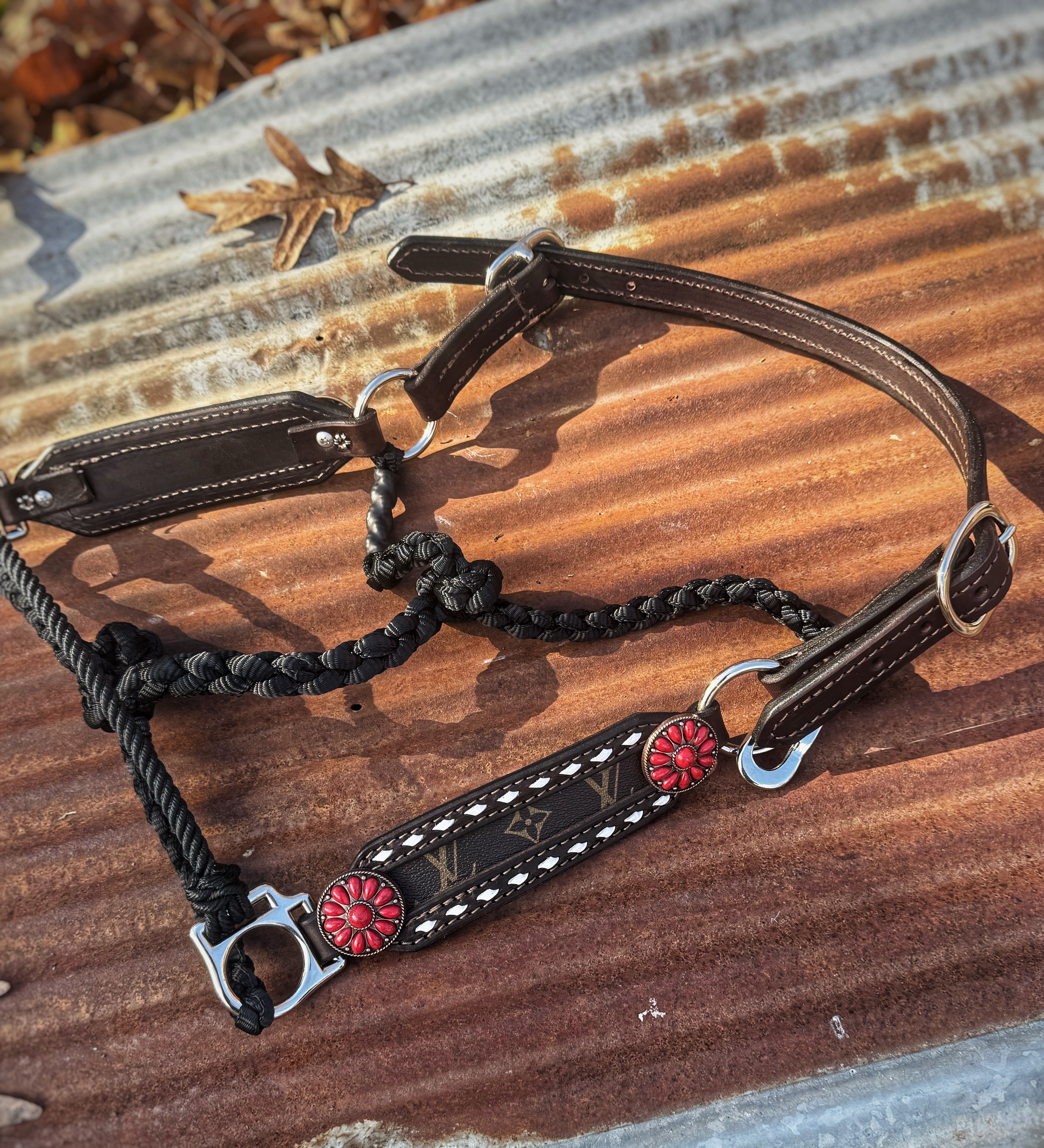 Red Cowgirl Lux Working Hybrid Halter – Wicked E Leather Co.